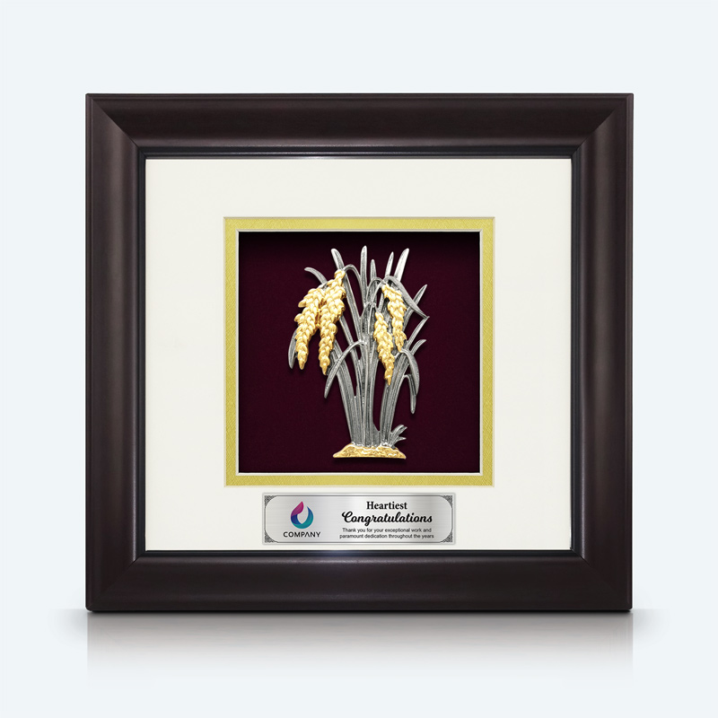10" x 10" Solid Frame with Gold Plated Pewter : Padi (Paddy)